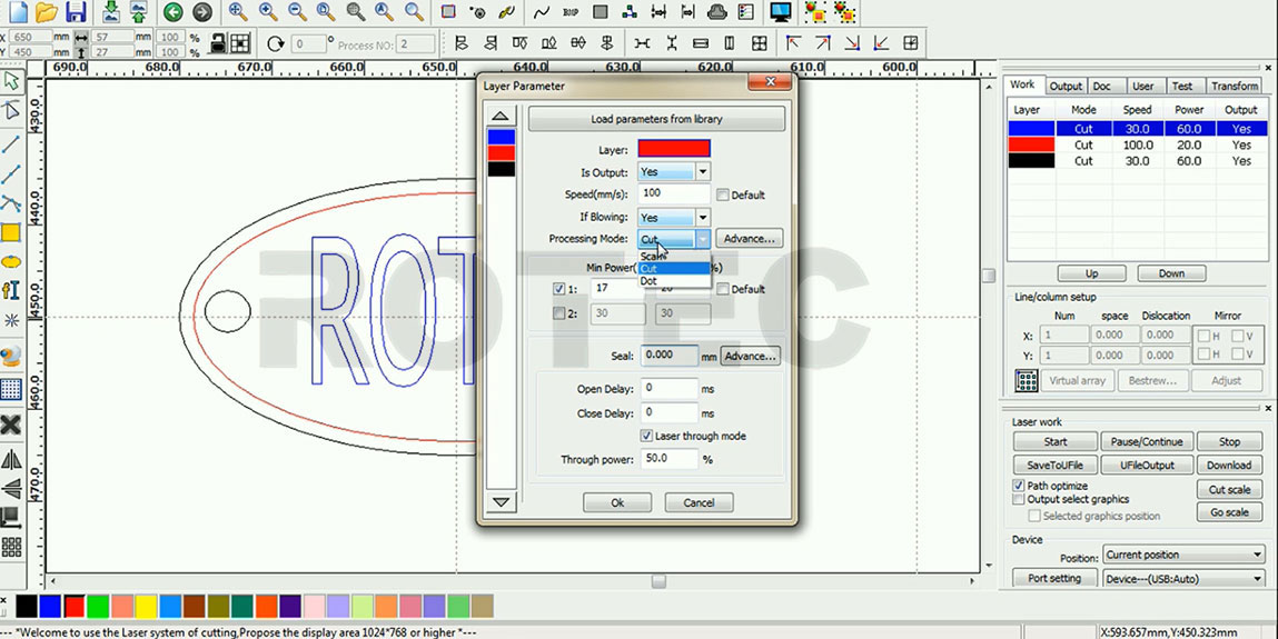 آموزش تصویری نرم افزار دستگاه لیزر RDWORKS | شرکت روتک